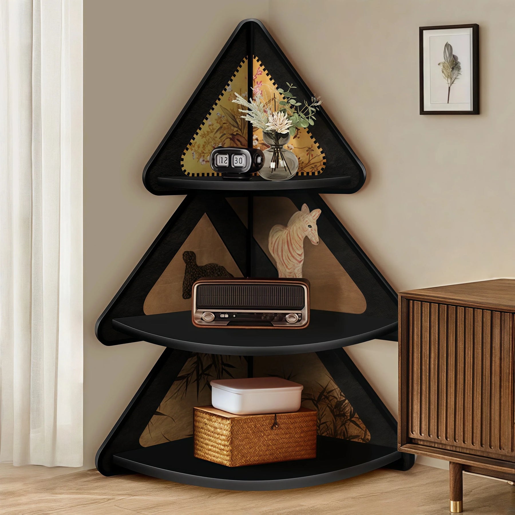 geometric corner shelf