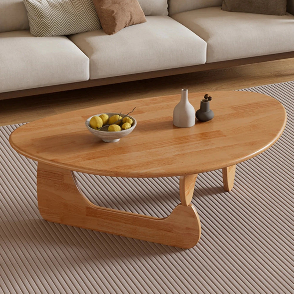 Solid Wood Round Coffee Table Modern Table – Zwob